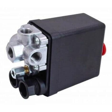PRESSOSTATO 4 VIE PER COMPRESSORE MONOFASE 220 V 12 BAR X ABAC FINI ...