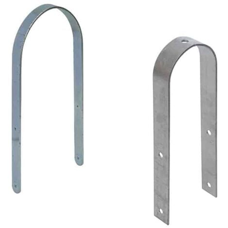 Staffa a U tonda per fissaggio palo pali tondi travi legno diametro Ø ...