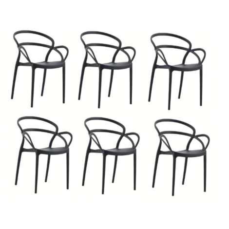 KIT 6 SEDIE POLIPROPILENE BAR RISTORANTE SEDIA GIARDINO INTERNO ESTERNO ...