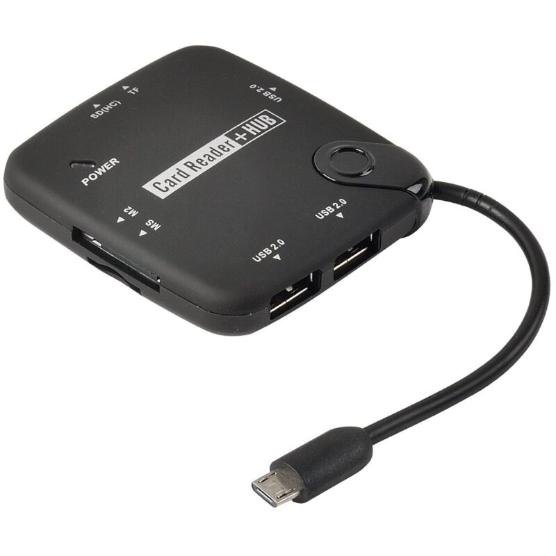 Erard - multi-card reader / micro usb male 3 usb + 1 sd + 1 t-flash + 1 ...