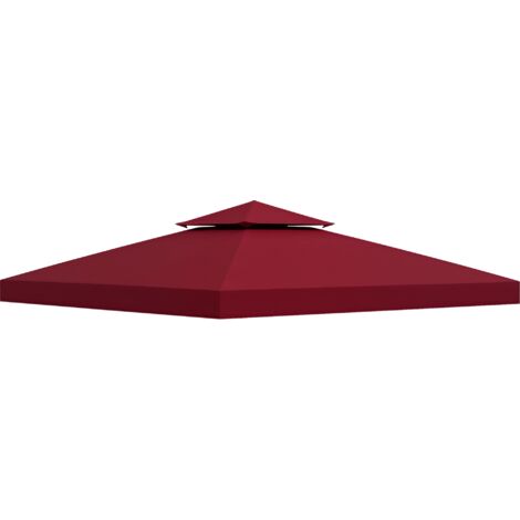Toile de rechange tonnelle 3x3 polyester anti-UV toit ventilé rouge ...