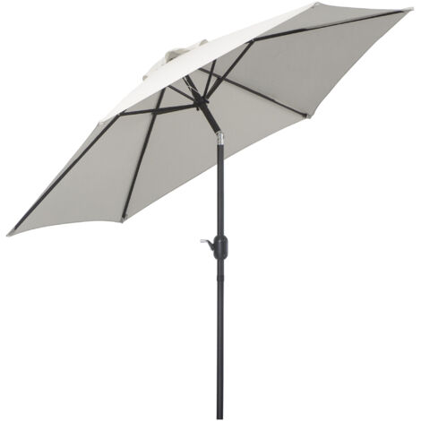 Sombrille de jardin Outsunny inclinable en aluminium creme diametre ...