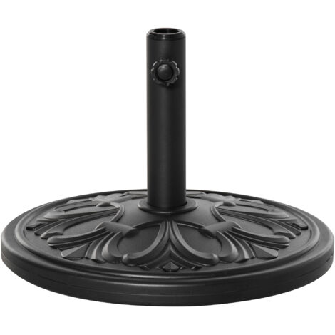 Socle de parasol en fonte Outsunny 13 kg noir pour mât de 35 à 48 mm ...