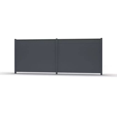 Kit Clôture Aluminium Gris anthracite Haut 100 cm - Long 16m - lames ...