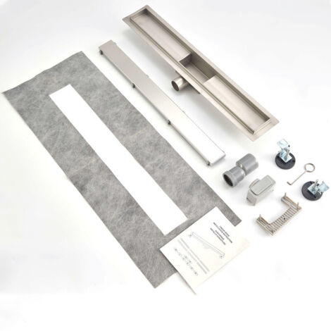 2 in 1 Linear Shower Drain Stainless Steel Wetroom Channel Gully Trap ...