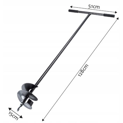 KADAX Hand Earth Auger, Metal Earth Auger, Post Hole Digger, 15 cm