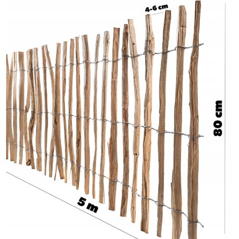 KADAX hazel fence, hazel picket fence, garden fence, 4-6cm, 80x500cm