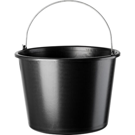 KADAX Construction Bucket with Handle, Plastic, Mortar Box, 16L, Black ...