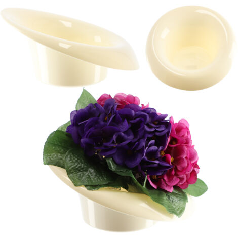 KADAX Ikebana plastic flower pot, flower bowl, slanted, 9 cm, cream