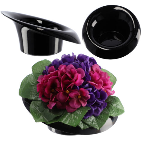 KADAX Ikebana plastic flower pot, flower bowl, slanted, 11 cm, black