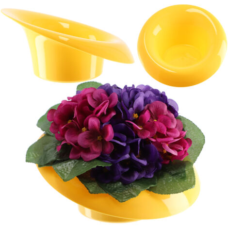 KADAX Ikebana plastic flower pot, flower bowl, slanted, 11 cm, yellow
