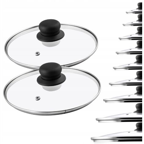KADAX Glass Lid Set, Glass Pot Lids, 14-30cm, Heat-Resistant Lids for ...