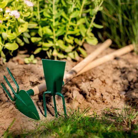 KADAX garden hoe with wooden handle, heart shape, 3 tines