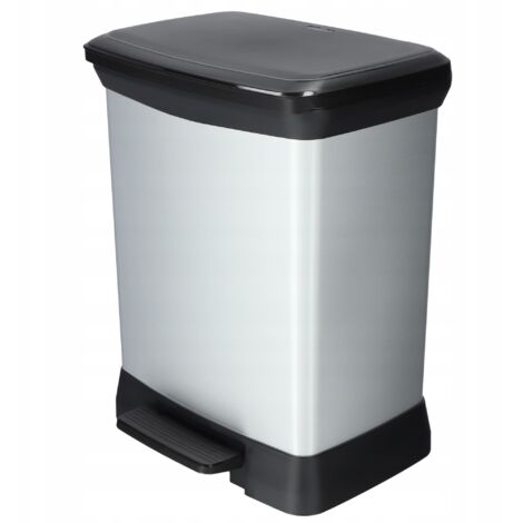 Curver 30L waste bin, silver