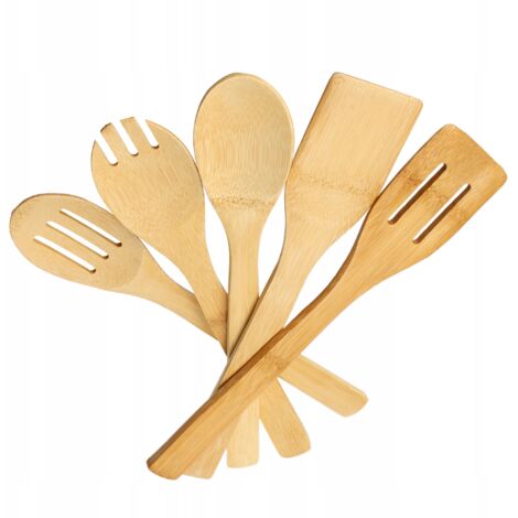 RAVI kitchen utensils, kitchen helpers made of bamboo wood, utensil set ...