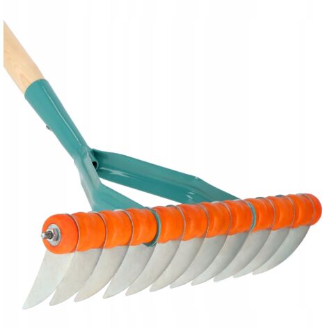 KADAX lawn scarifier, 168cm hand scarifier with wooden handle, cutting rake