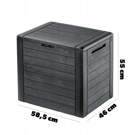 KADAX garden storage box, plastic storage box, 140L, anthracite
