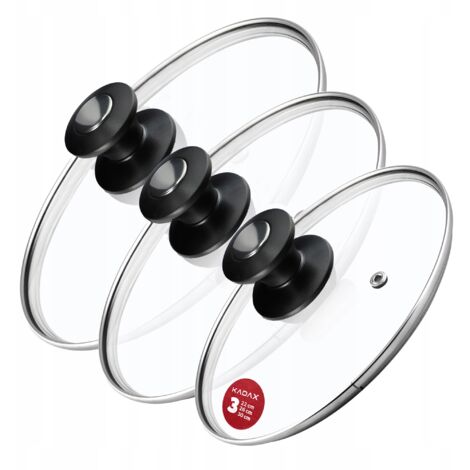 KADAX Pot Lid Set, Universal Glass Lids with Handle, Heat-Resistant Lid ...