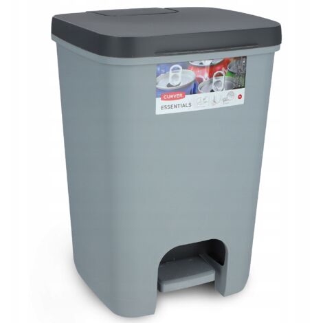 CURVER Essentials Waste Bin, Dark Grey/Light Grey, 20 Litre