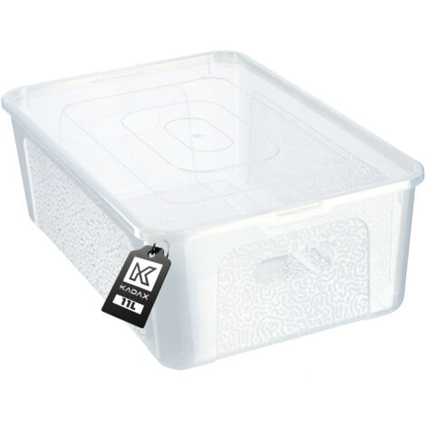 KADAX 11-liter plastic container with lid, lockable transparent storage box