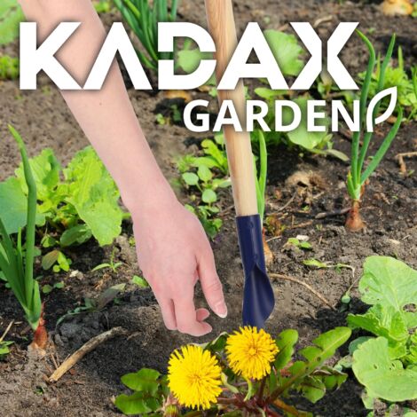 Weed puller with wooden handle, metal weed remover, 116 cm, blue