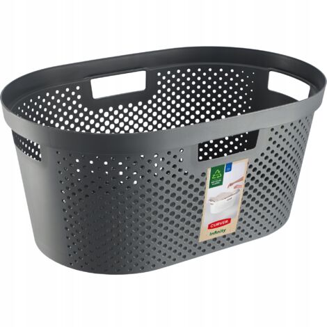 Curver Infinity 40L Laundry Basket, Dark Grey