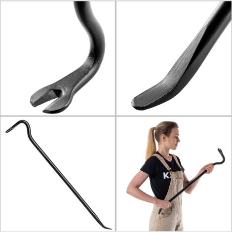 KADAX steel crowbar, pry bar with claw and wide blade, 70 cm
