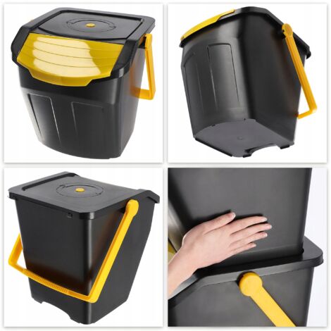 KADAX Recycling Bucket, 25L Trash Can with Lid, 2 Pieces 25L