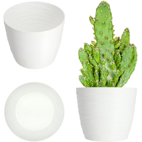 KADAX plastic flower pot, plant pot, round pot, 13 cm, white
