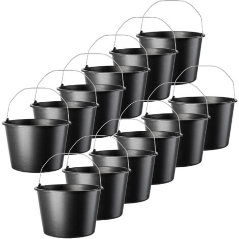 KADAX Construction Bucket, 20L, Plastic Mortar Bucket, 12 Pieces