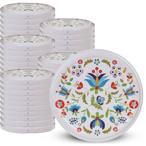 KADAX Lids fi82 50-pack Kashubian Folk Pattern