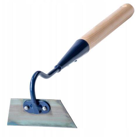 KADAX metal garden hoe with wooden handle, trapezoidal shape, 12 cm, short