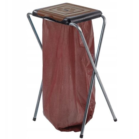 KADAX waste separation stand with plastic lid, single, brown