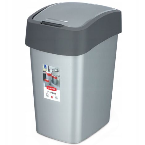 Curver Flip Bin 10L Waste Container, Graphite