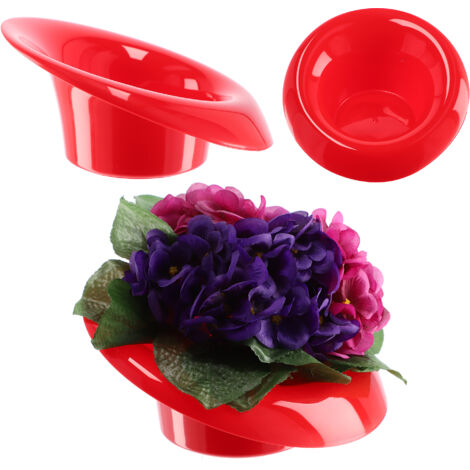 KADAX Ikebana plastic flower pot, flower bowl, slanted, 9 cm, red