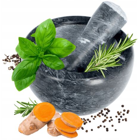 KADAX Kitchen Mortar, Stone Mortar with Pestle, Grey, 14 cm