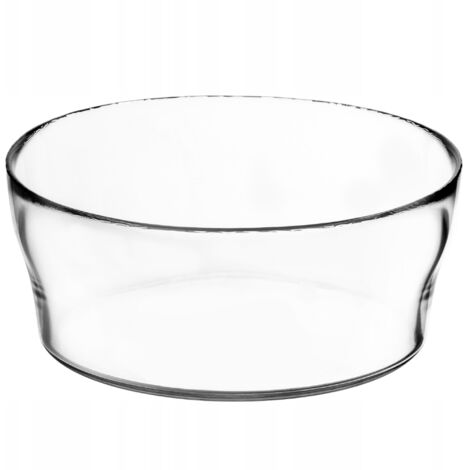Glass bowl, salad bowl, round glass bowl, 19 cm diameter, transparent