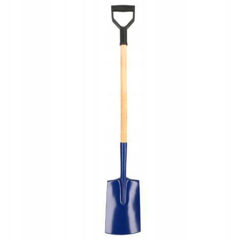 KADAX spade with wooden handle, rectangular, blue, 18 x 121 cm