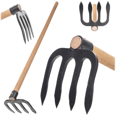 KADAX four-tooth hoe made of forged steel 15x17cm with handle