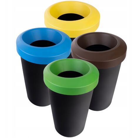 KADAX round waste bin set made of robust plastic, waste separator ...