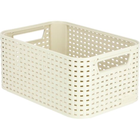Curver-style storage container, cream-colored