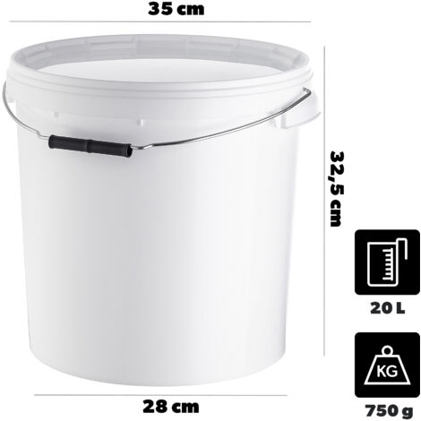 KADAX Fermentation Bucket 20L, White with Lid & Carrying Handle ...