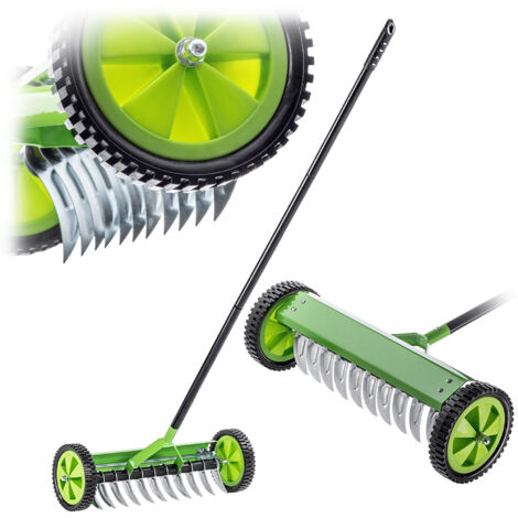 KADAX manual, single-sided lawn scarifier on wheels, for lawns, 140 x ...