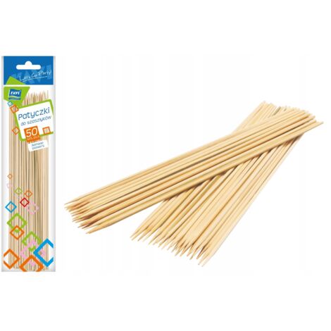 RAVI Shashlik Sticks, 50 pieces, 25cm length, pointed at one end ...