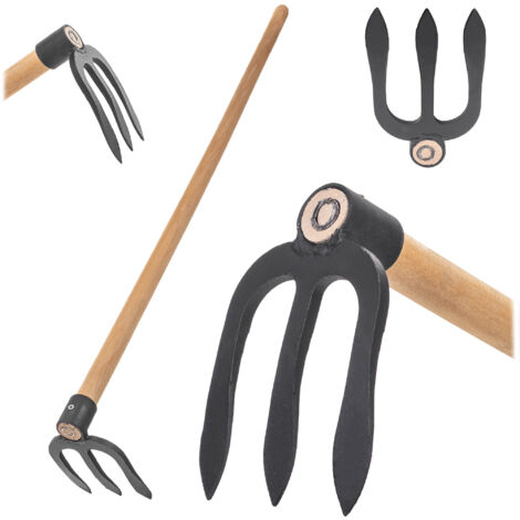 KADAX three-tooth hoe made of forged steel, 15 x 12 cm, with handle