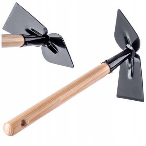 KADAX metal garden hoe with wooden handle, rectangular, 6 cm, black
