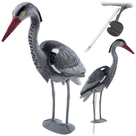 KADAX Grey Heron, Heron Scarer made of plastic, Standing decorative ...
