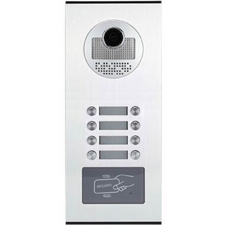 Interphone vidéo couleur pour 8 logements / appartements avec lecteur RFID