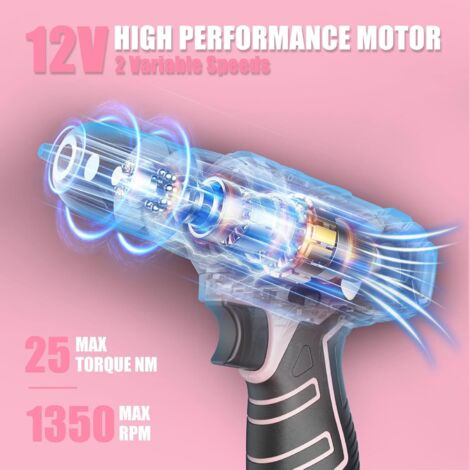 Sundpey Caisse a Outil 206 Pcs, Visseuse Devisseuse Sans Fil 12V pour ...