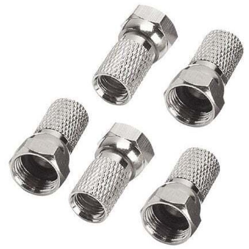 5-Pack F-Type Male Plug to RCA Female Jack RF Video TV Cable Adapter ...